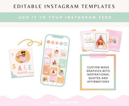 Rainbow Instagram Post & Story Templates - Editable Canva Bundle ...